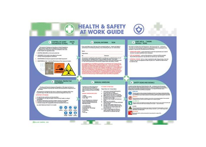 WALLACE CAMERON HEALTH AND SAFETY AT WORK POSTER 590X420MM 5405023 ...