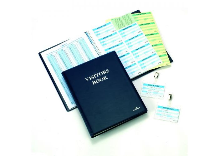 DURABLE VISITORS BOOK WITH 300 BADGE INSERTS 1465/00