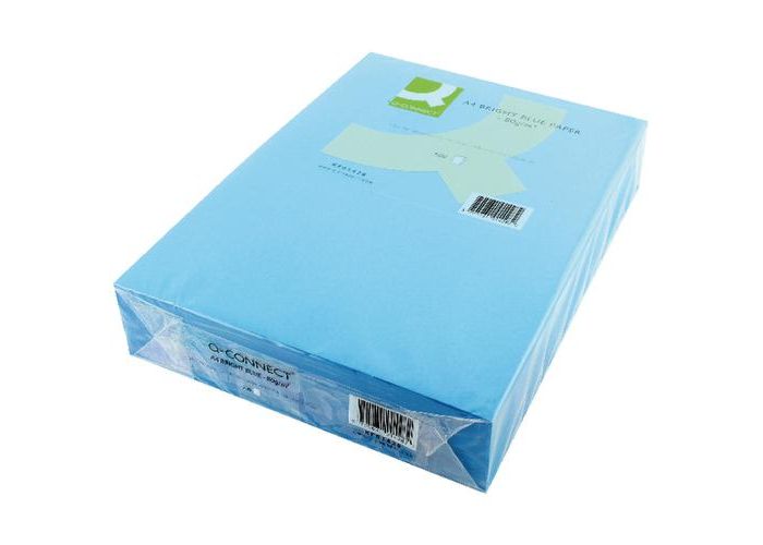 Q-CONNECT BRIGHT BLUE COLOURED A4 COPIER PAPER 80GSM REAM (PACK OF 500)