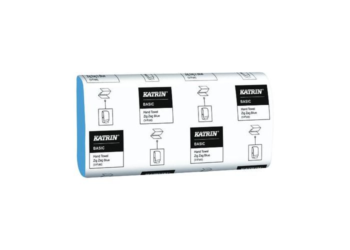 KATRIN ZIG ZAG HAND TOWELS 1-PLY BLUE (PACK OF 5000) 362200